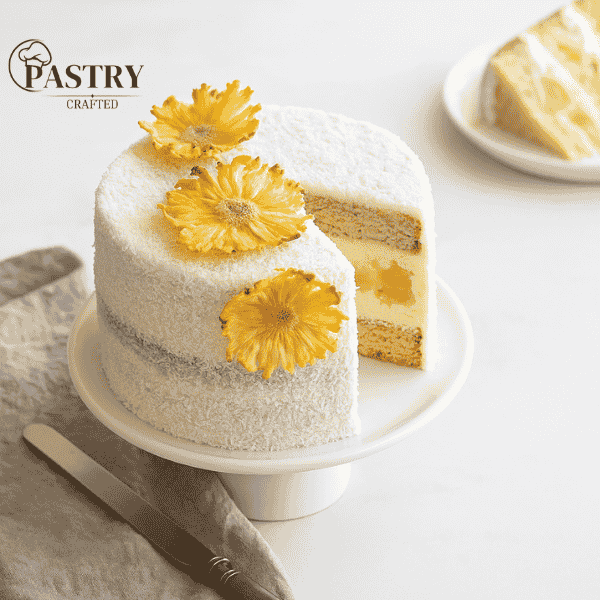 Exotic Layer Cake: A Masterclass in Chiffon & Tropical Textures ...