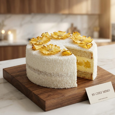 Exotic Layer Cake: A Masterclass in Chiffon & Tropical Textures ...